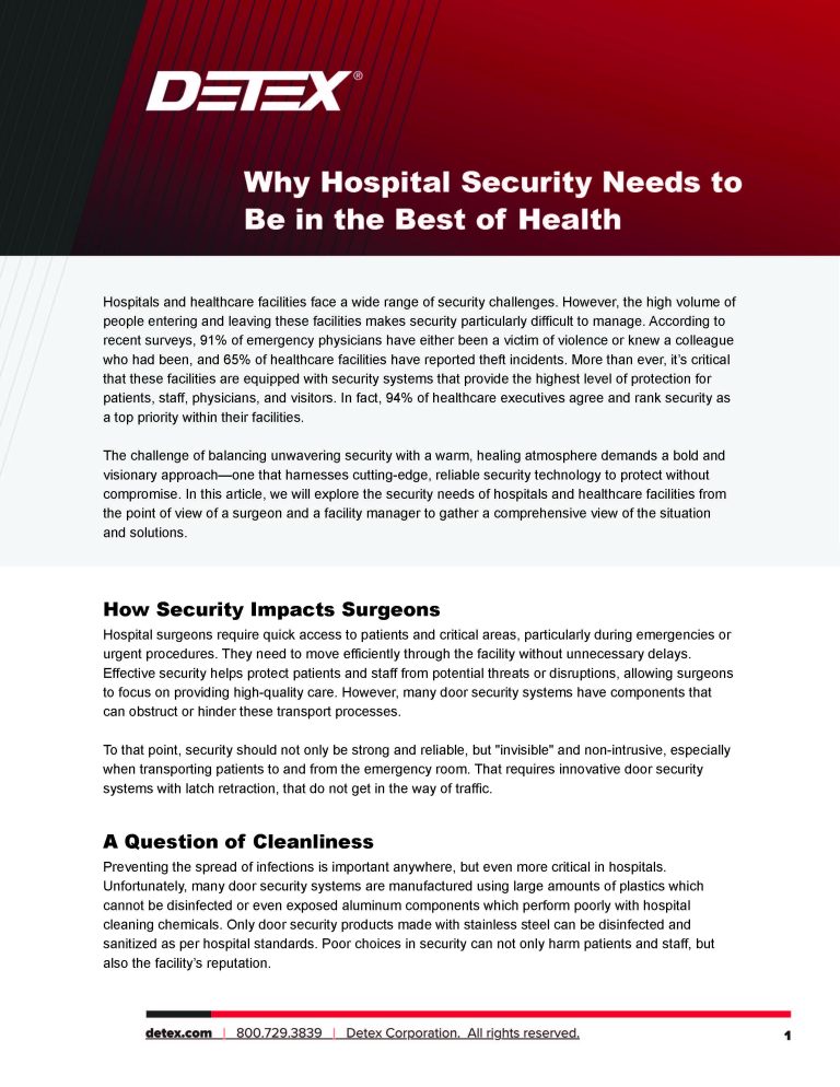 Healthcare » Detex Corporation